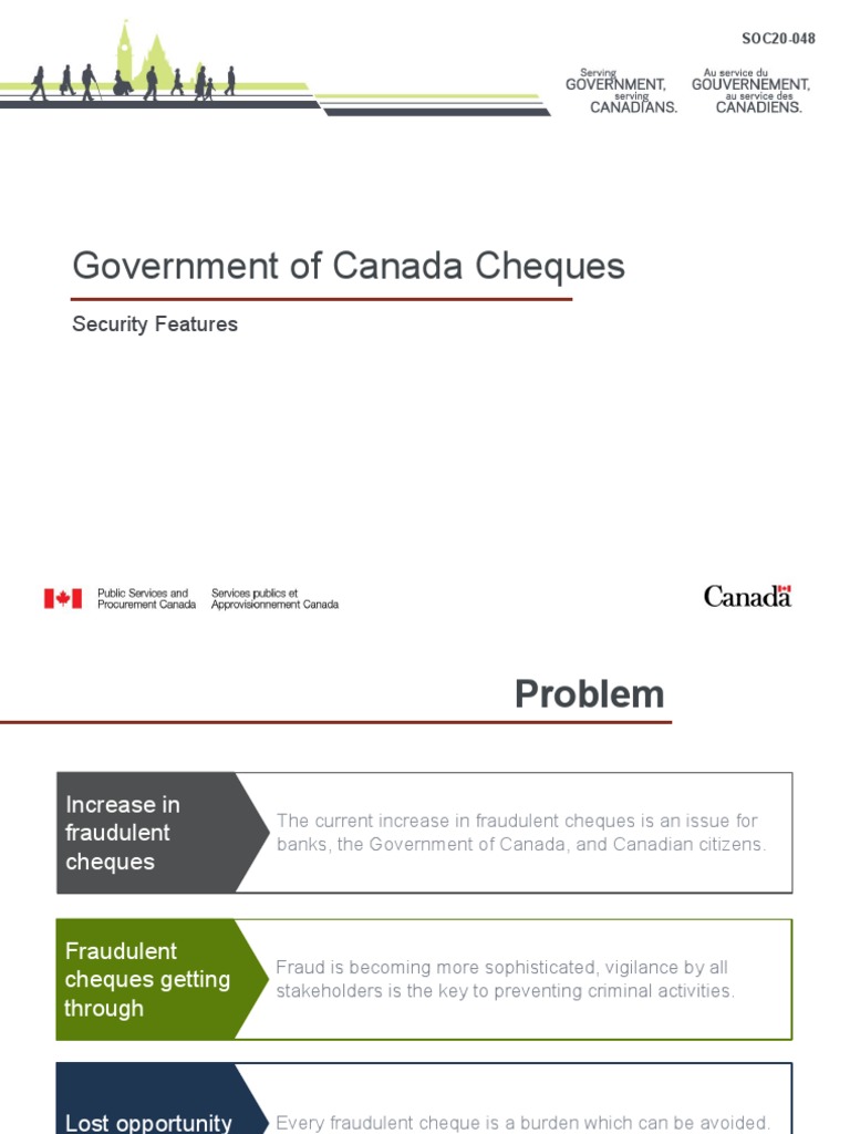 Government of Canada Cheques: Security Features | PDF | Fraud | Cheque