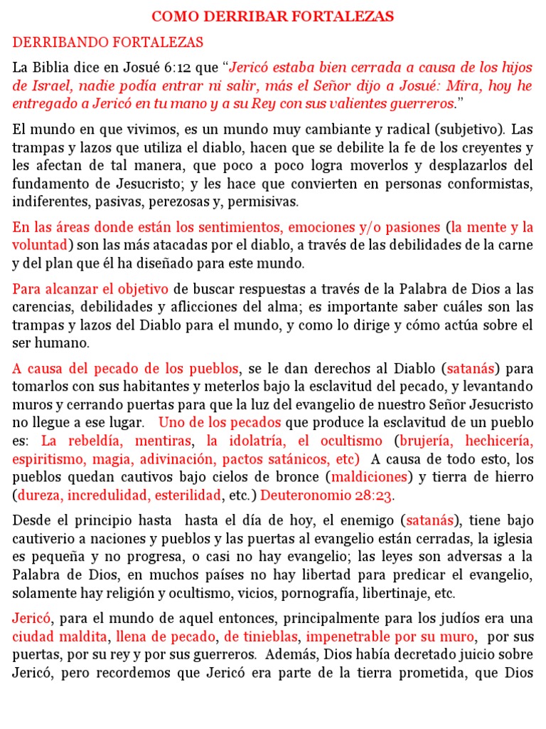 Como Derribar Fortalezas | PDF | Demonios | Satán