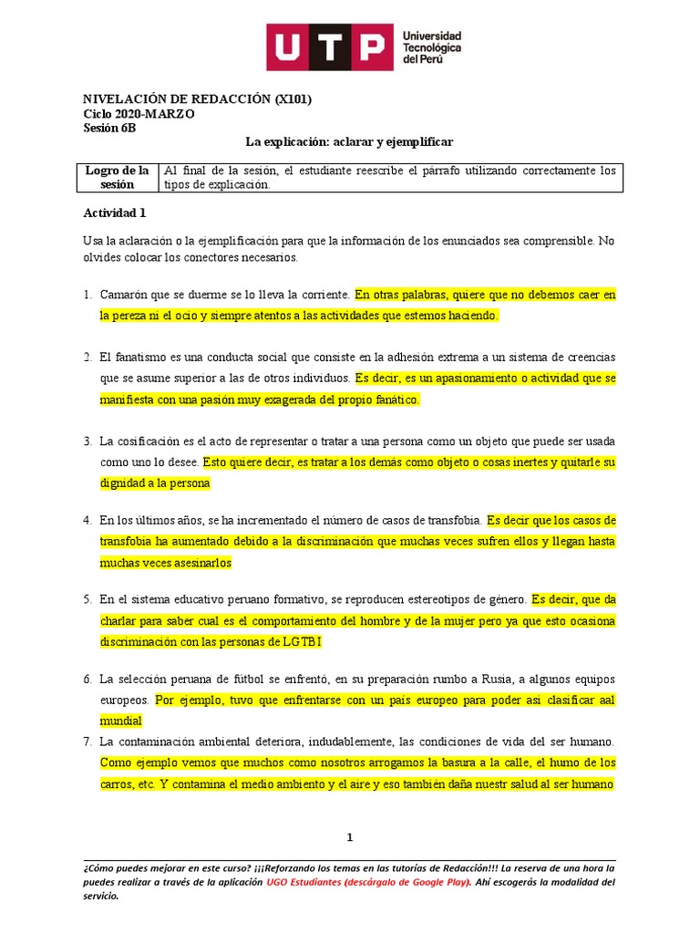 Redacción Nivelación explicar ejemplificar | PDF | Discriminación | Science