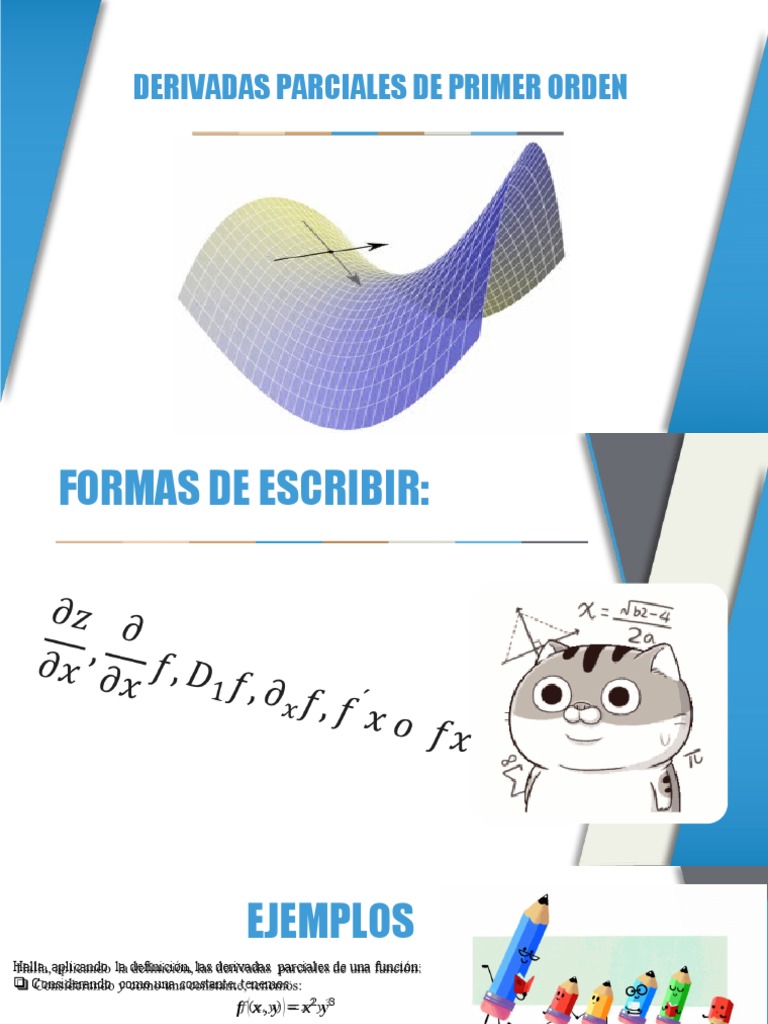 DERIVADAS PARCIALES DE PRIMER ORDEN y Orden Superior | PDF | Derivado | Objetos matemáticos