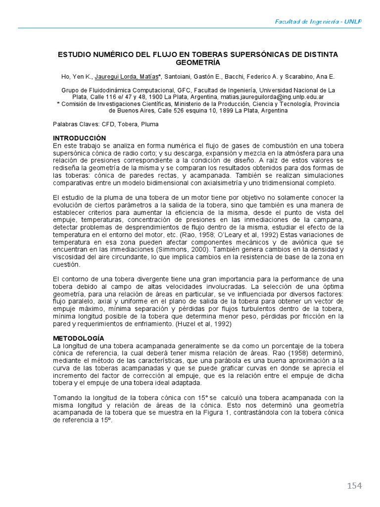 Estudio Numerico Flujo Toberas | PDF | Boquilla | Número de Mach