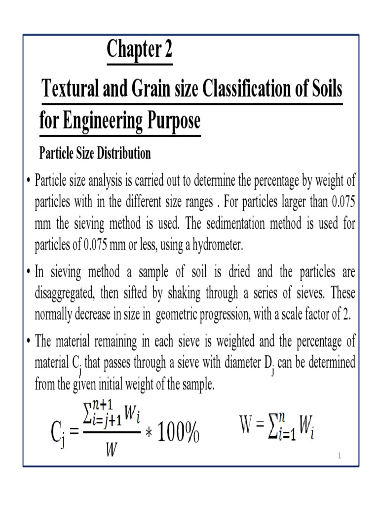 Chapter 2 - Textural and Grain Size Classification of Soils | PDF ...
