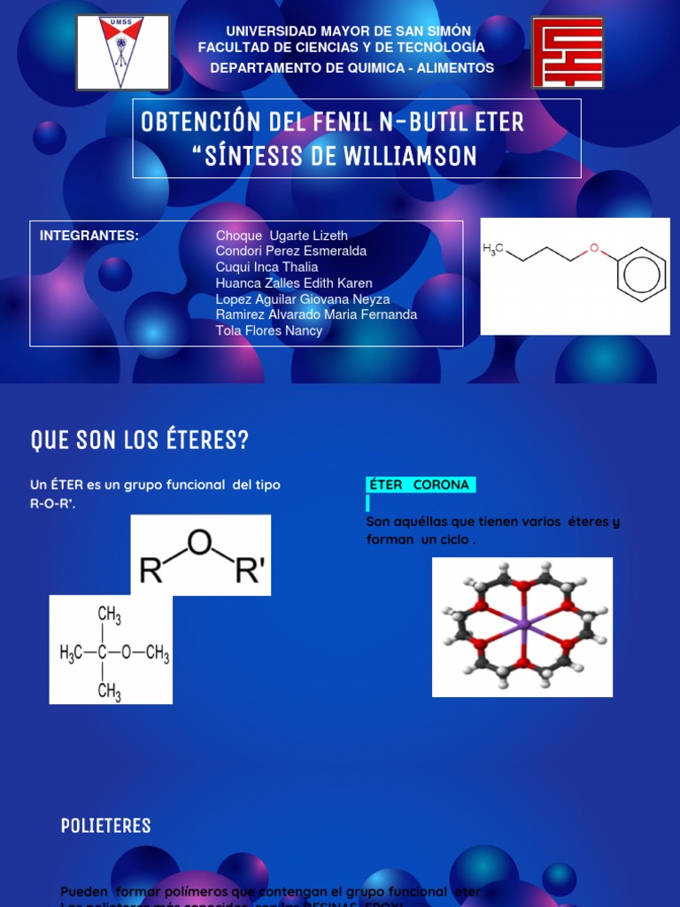 Obtención Del Fenil N-Butil Eter "Síntesis de Williamson | PDF | Éter ...