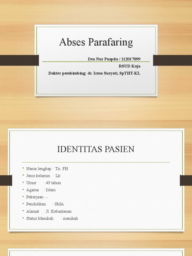 Diagnosis dan Tatalaksana Abses Parafaring | PDF