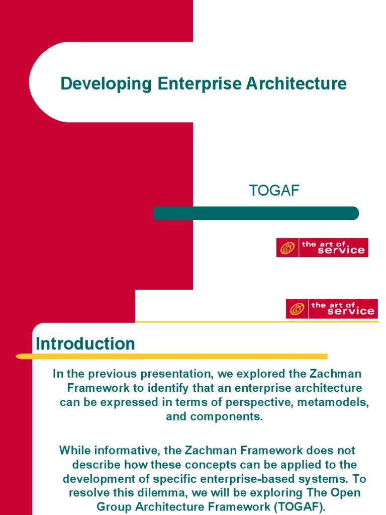 Developing Enterprise Architecture: Togaf | PDF | Information Technology Management | Computing