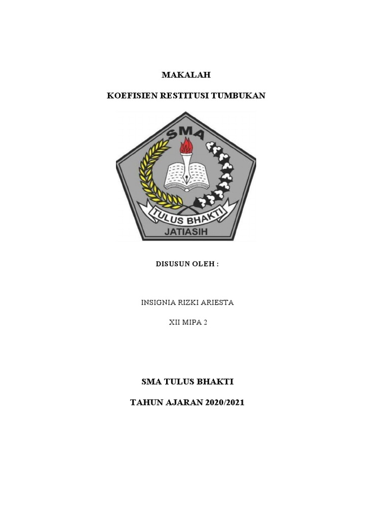 Koefisien Restitusi Tumbukan Fisika | PDF | Metode & Bahan Ajar