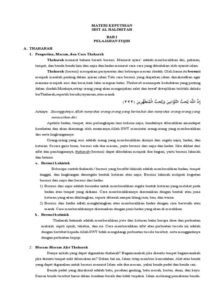 Buku Materi Keputrian 2021 | PDF