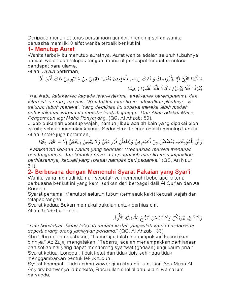 Bahan Keputrian Materi Akhlak | PDF