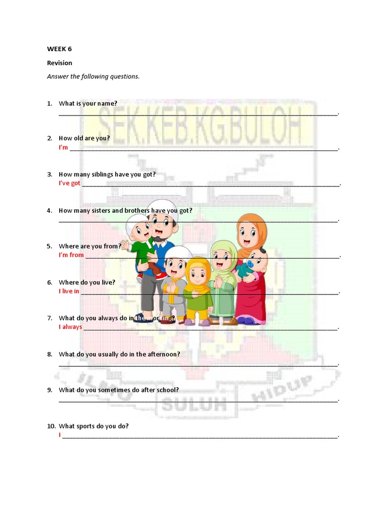My Week (Worksheet) | PDF