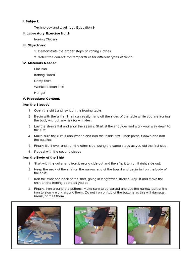 Laboratory 2 - Ironing Clothes | PDF