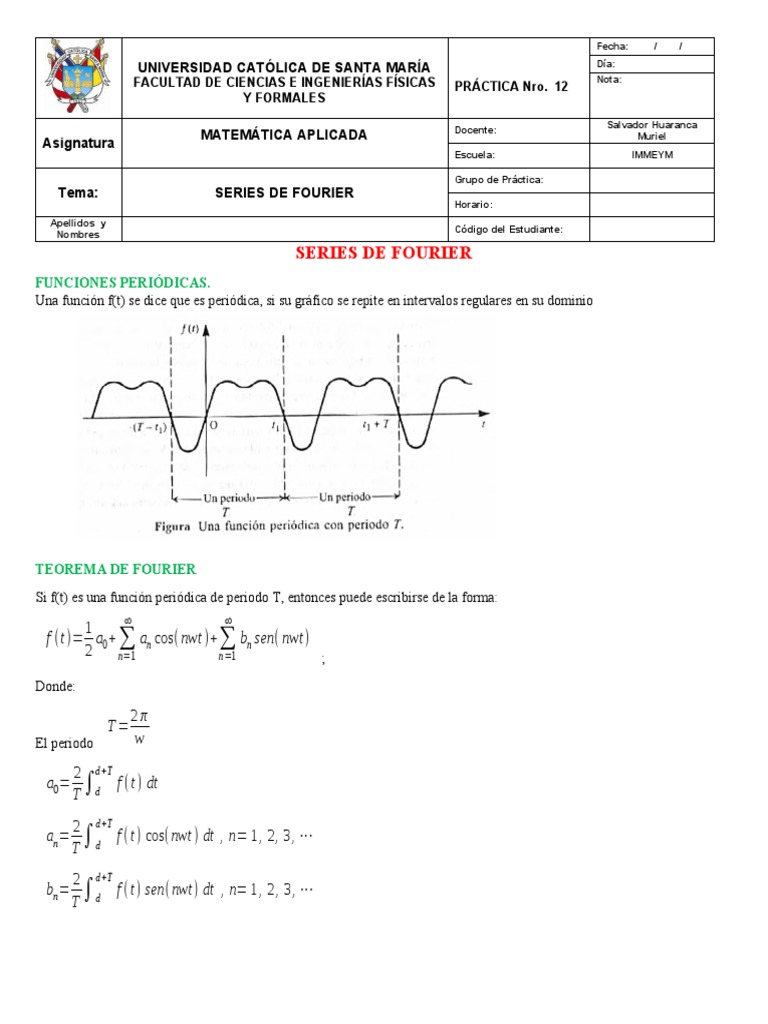 Práctica Nro 12 Series de Fourier | PDF | Series de Fourier | Análisis ...