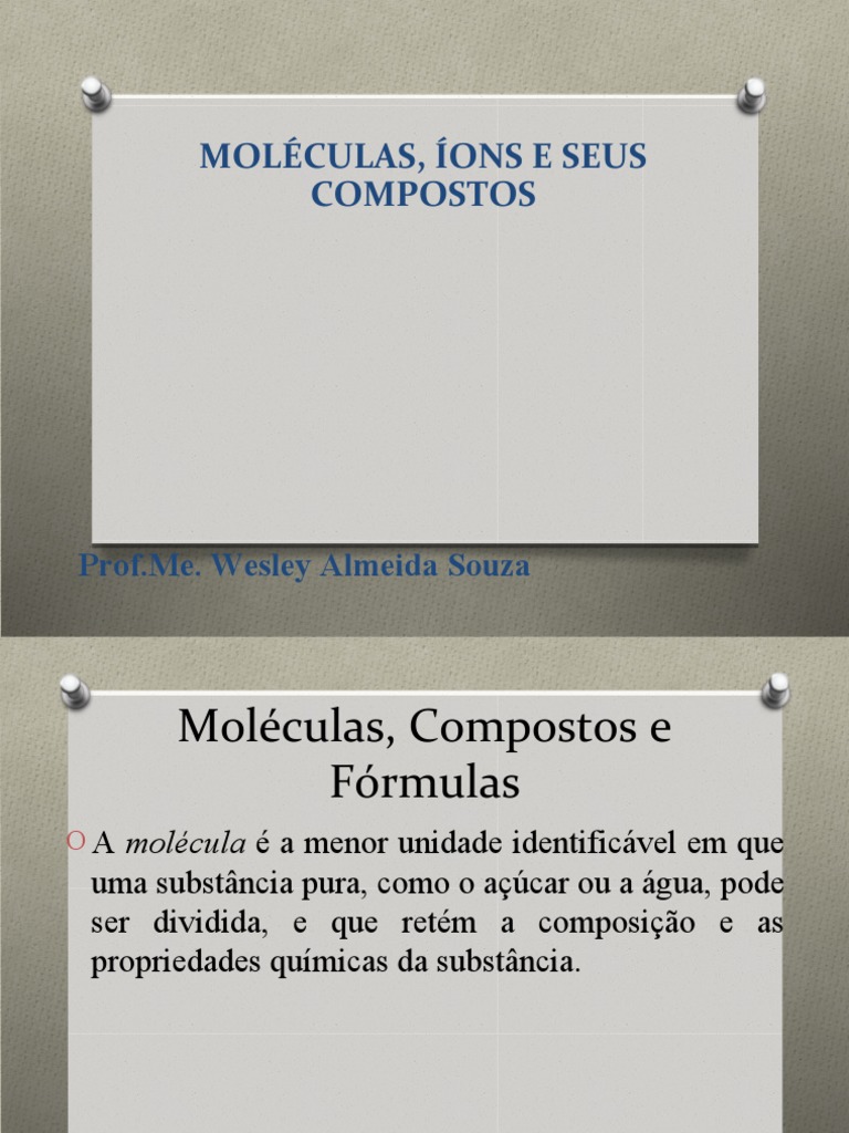 Aula 6 - Moléculas, Íons e Seus Compostos | Download grátis PDF ...
