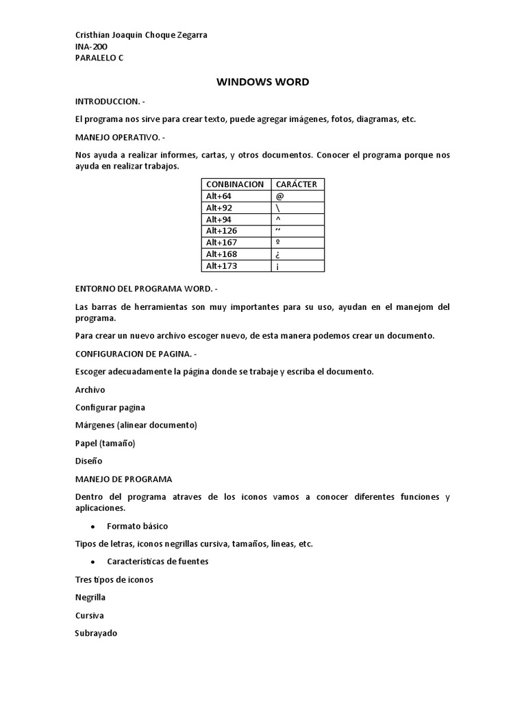 Windows Word Resumen | PDF | Microsoft Word | Archivo de computadora