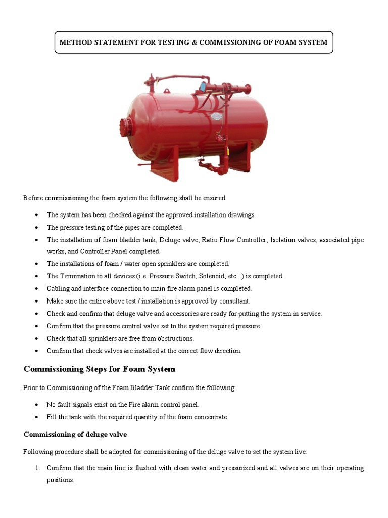 Comprehensive Method Statement For Testing Commissioning And Safe