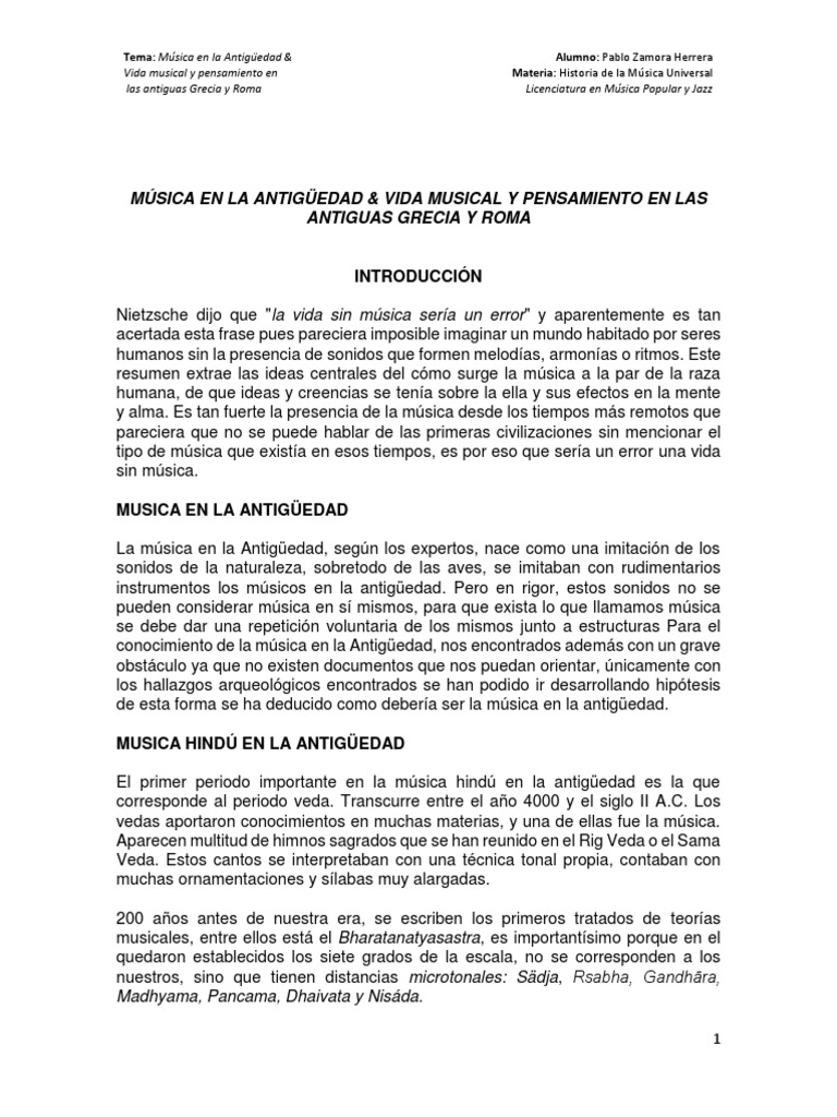 Música en Grecia, Roma y Antigüedad | PDF | Antigua Grecia | Modo (música)