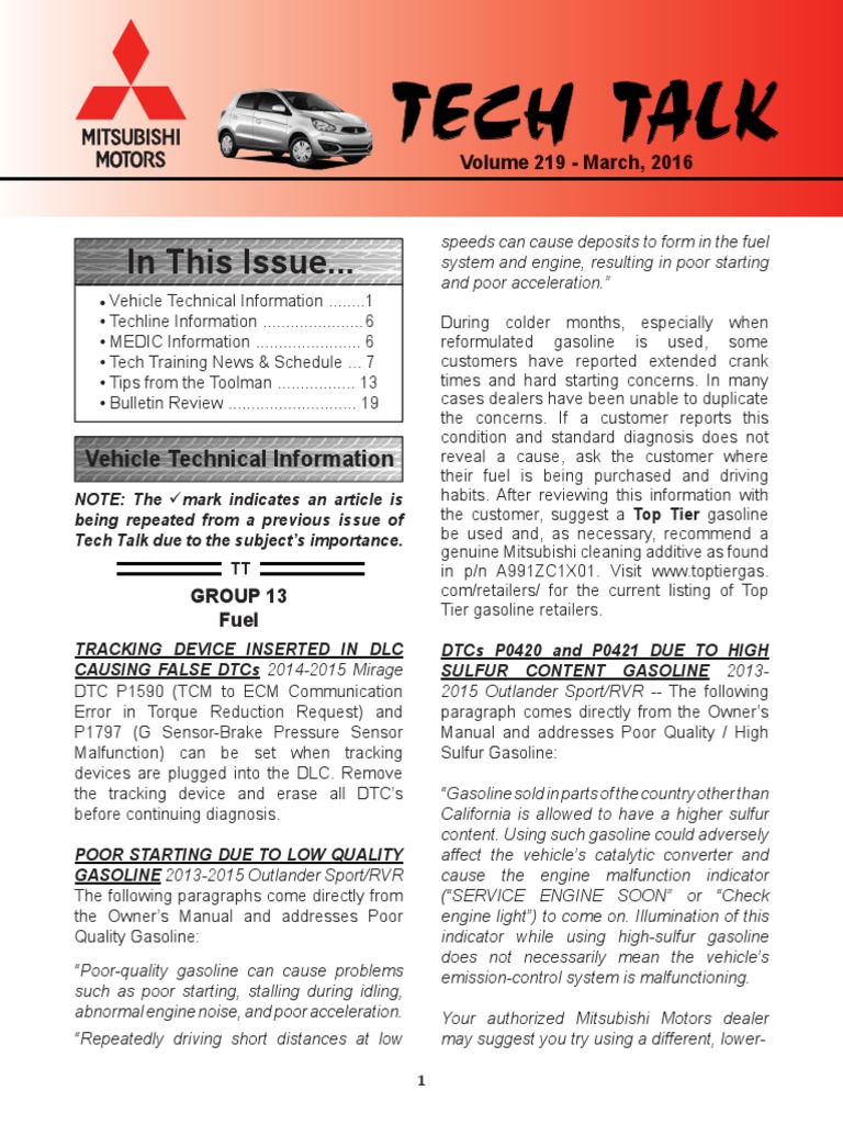 In This Issue... in This Issue... : Vehicle Technical Information ...