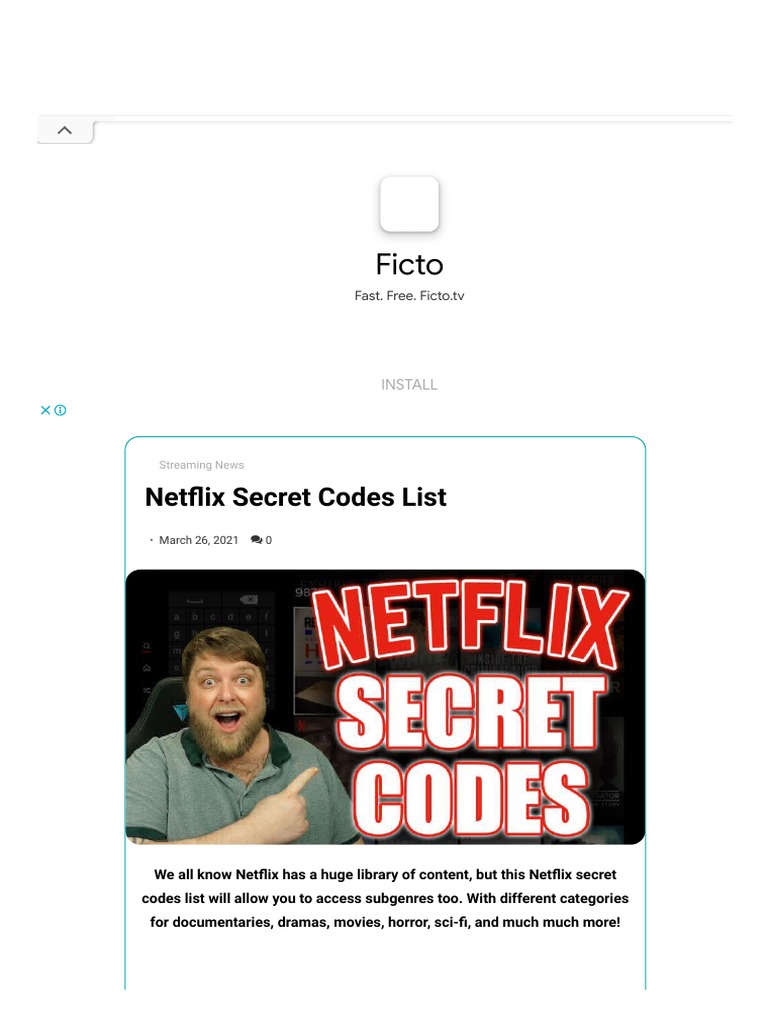 Netflix Secret Codes List | PDF | Horror Films | Action Films