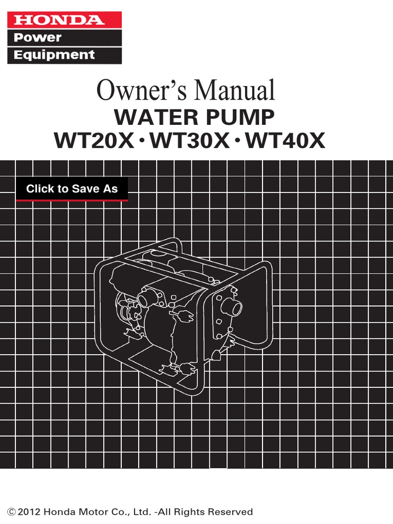 WT30X Trash Pump Manual | PDF | Carburetor | Throttle