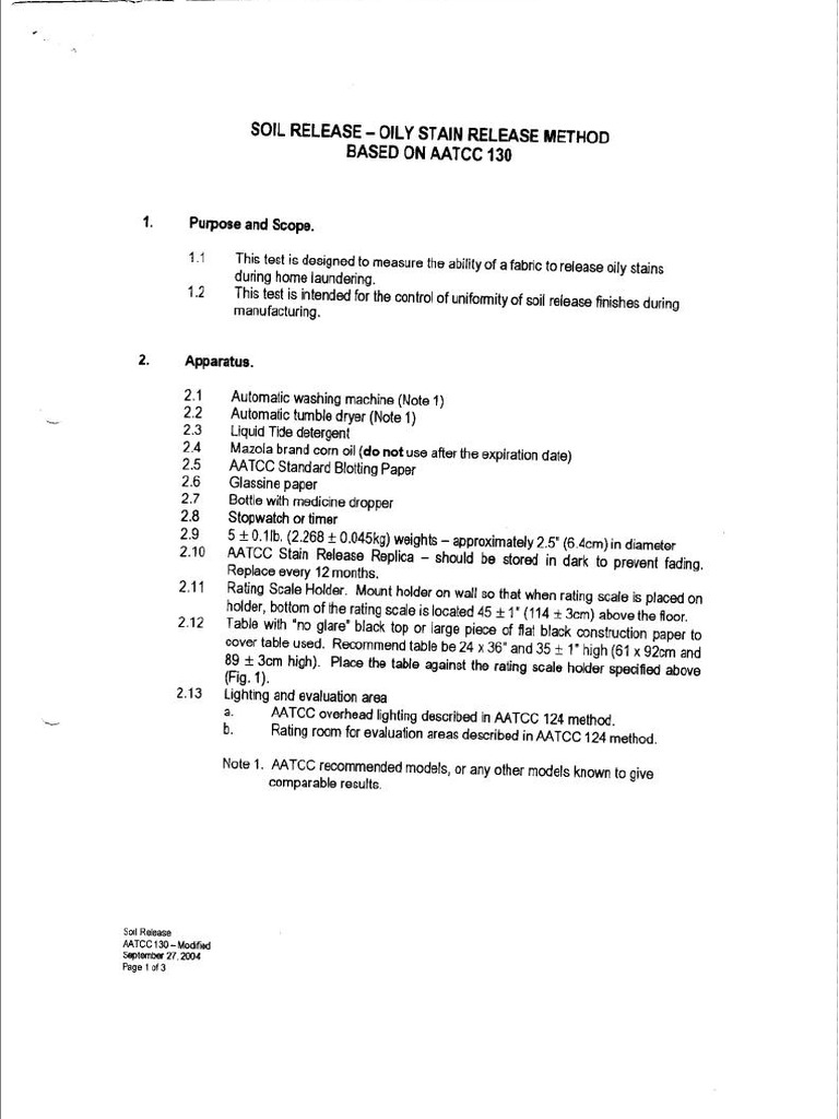 Aatcc 130 (Sept 2004) | PDF