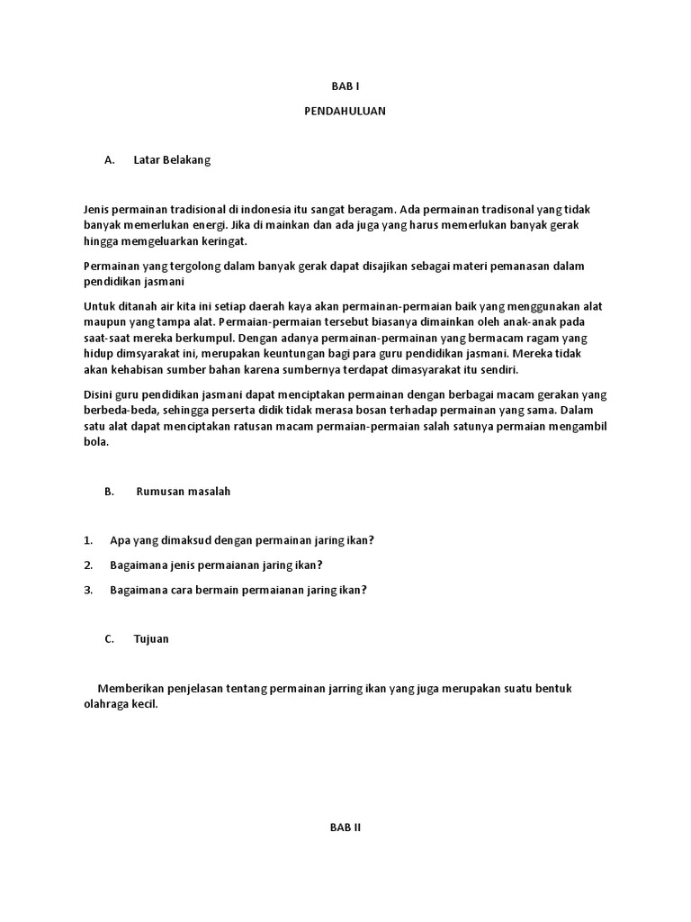 Permainan Jala Ikan: Aturan dan Cara Bermain | PDF