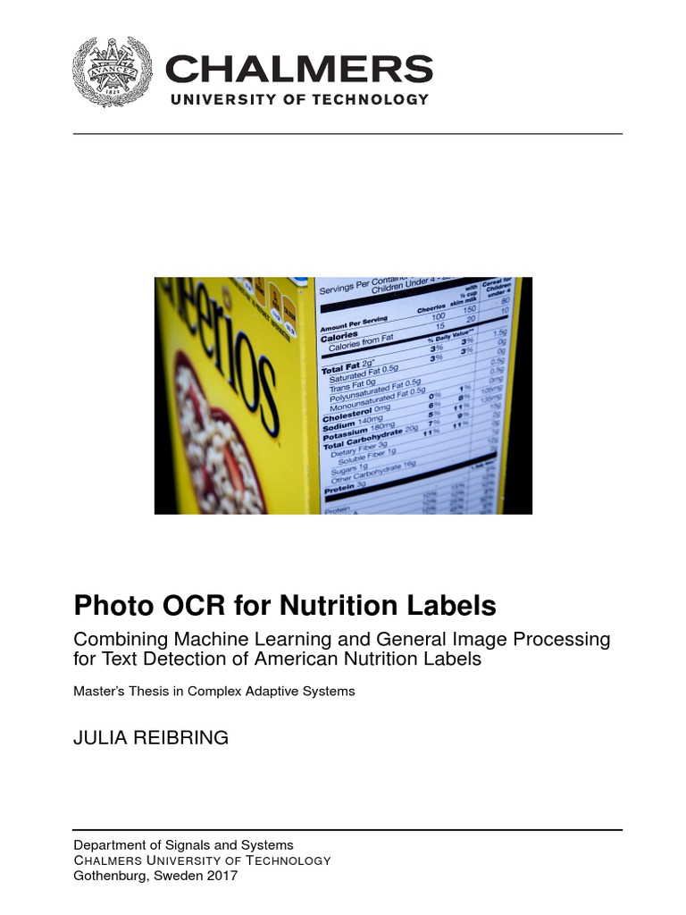 Photo OCR For Nutrition Labels | PDF | Deep Learning | Optical ...