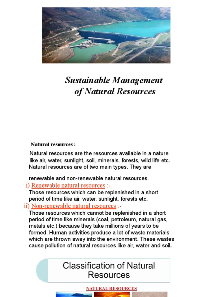 Sustainable Management of Natural Resources - Introduction | PDF ...
