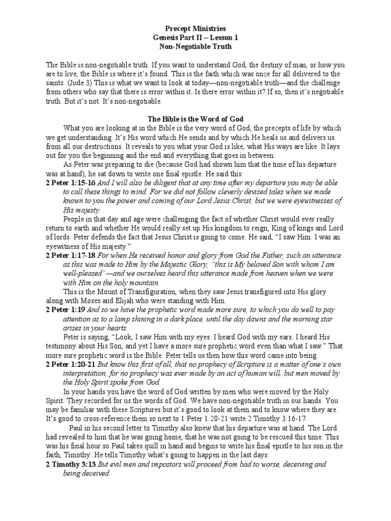 Genesis Part 2 Lesson 1-Kay Arthur | PDF | New Testament | Christian Church
