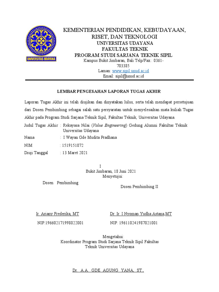 Lembar Pengesahan Ta | PDF
