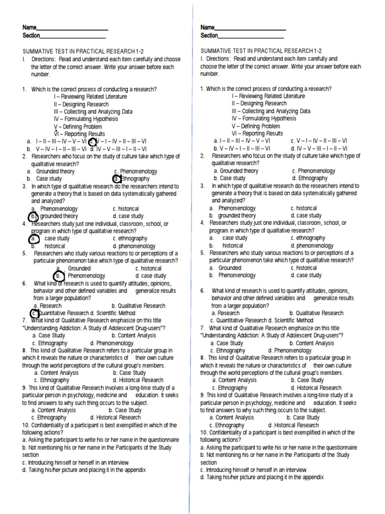 Summative Test in Practical Research 1 Quarter 1 Module 2 | PDF ...
