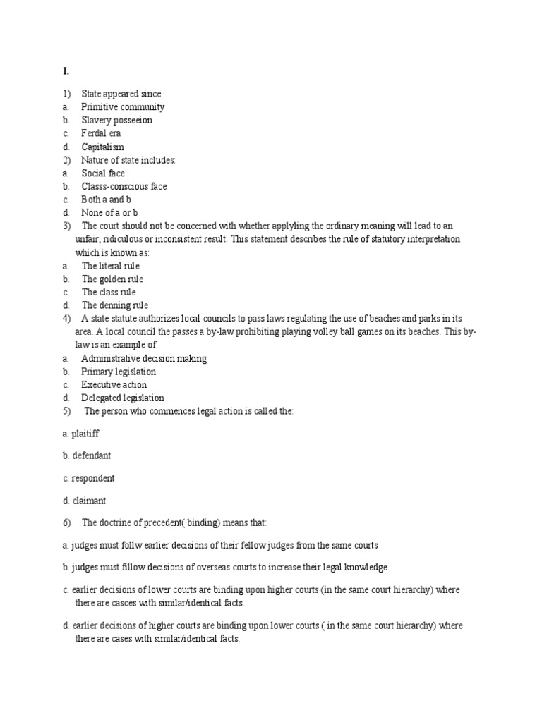 An Examination of Legal Concepts, Statutory Interpretation Principles, and Case Scenarios | PDF ...