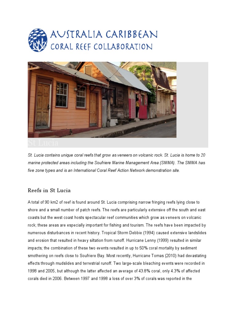 ST Lucia Coral Reefs | PDF | Coral Reef | Coast