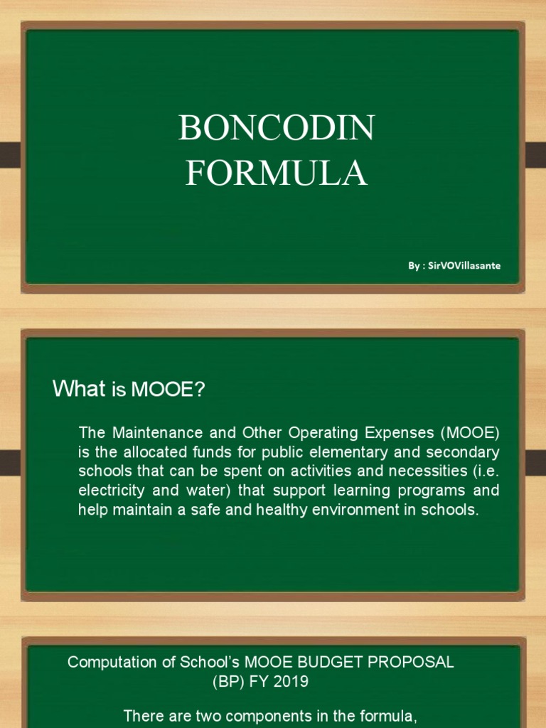 Boncodin Formula: By: Sirvovillasante | PDF | Teaching Mathematics ...
