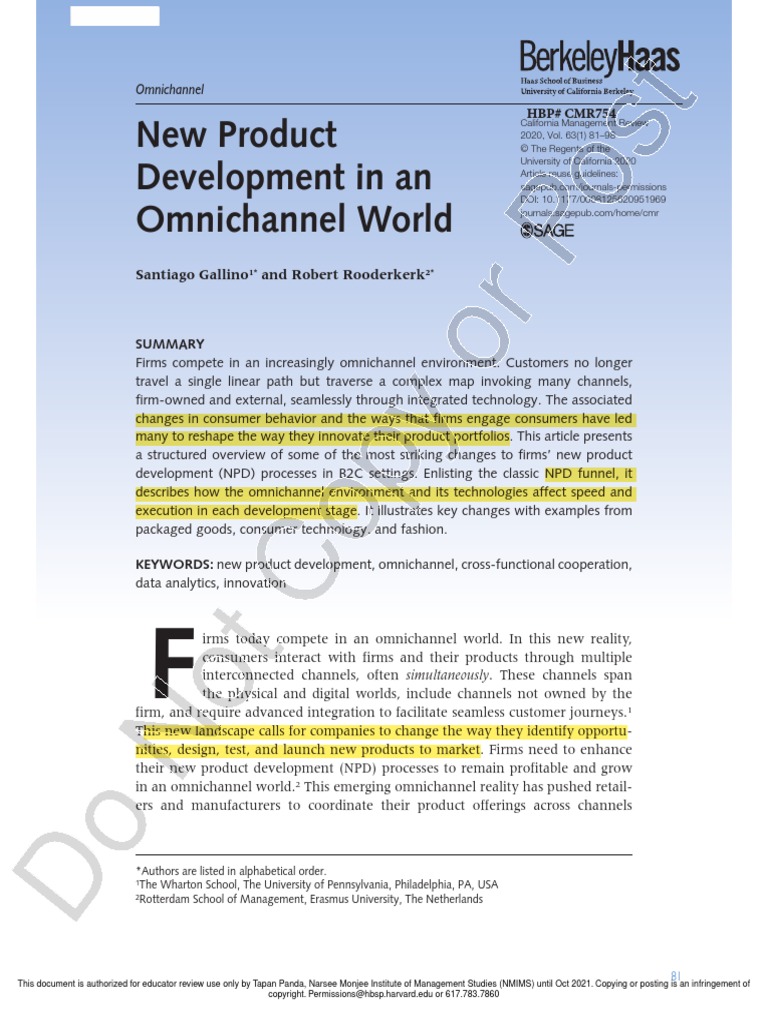 Article To Read For New Product Development | PDF | New Product ...