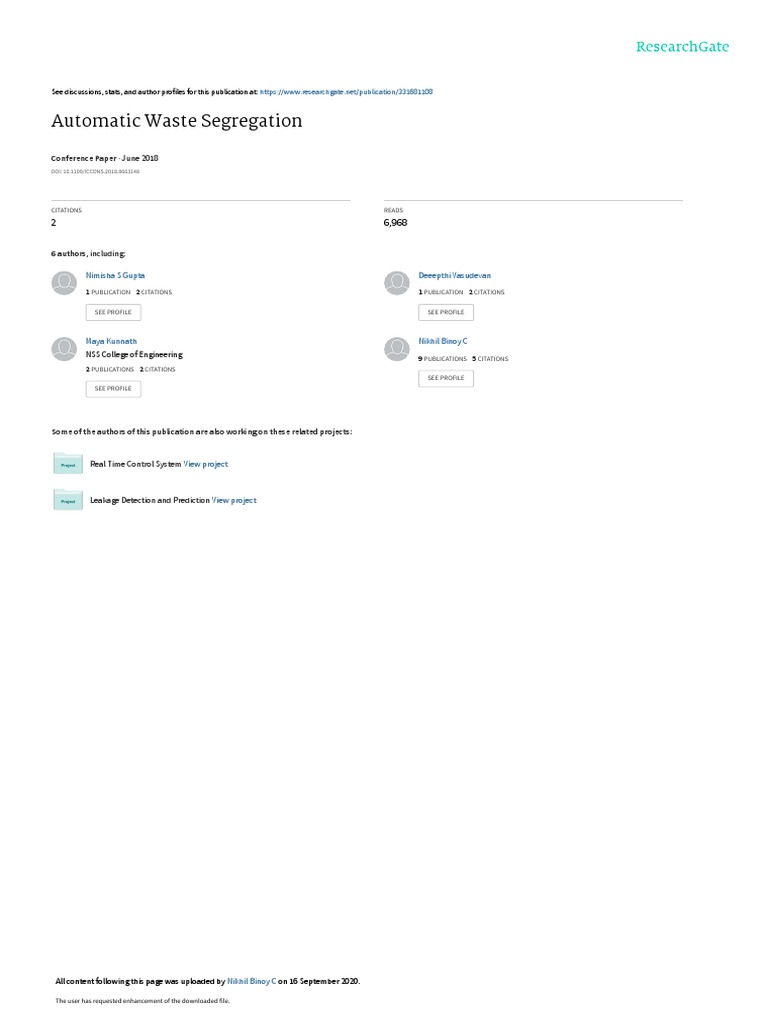 Automatic Waste Segregation | PDF | Inductor | Internet Of Things