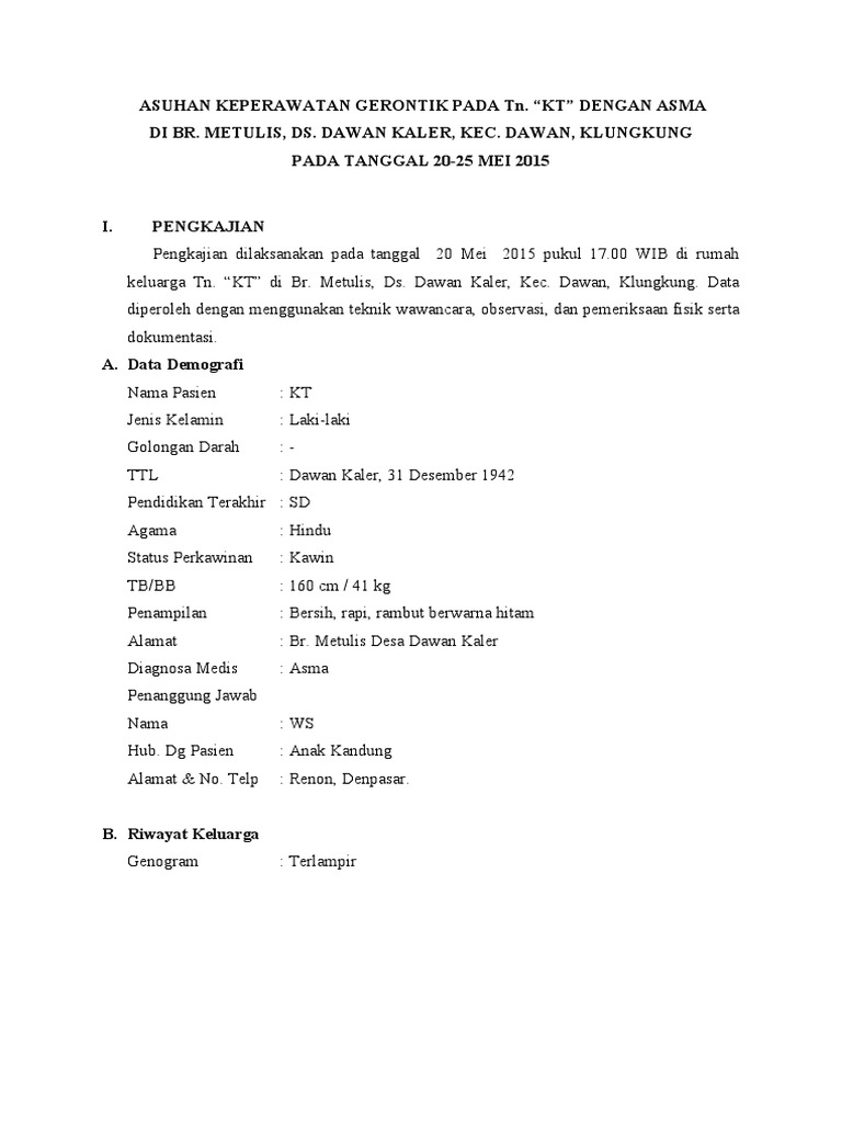 Askep Gerontik Asma | PDF | Pengembangan Diri | Kesehatan Holistik