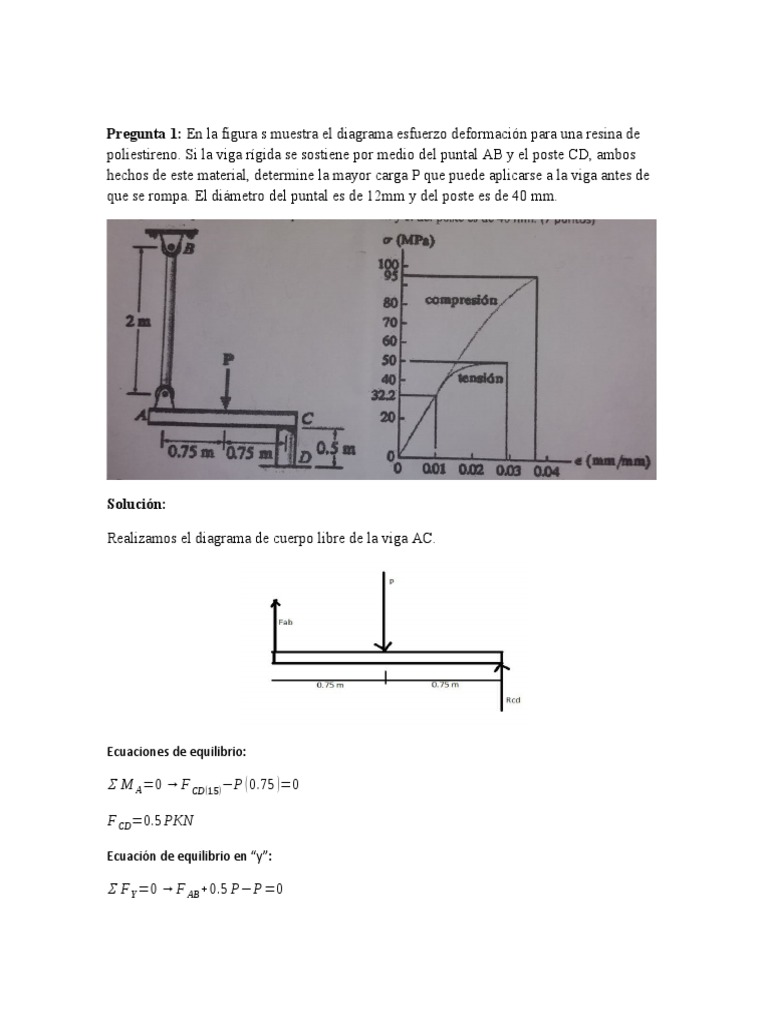 1ra PC de Resis 1. Ivan-Loayza-Melgarejo | PDF | Mecánica de sólidos | Física Aplicada e ...