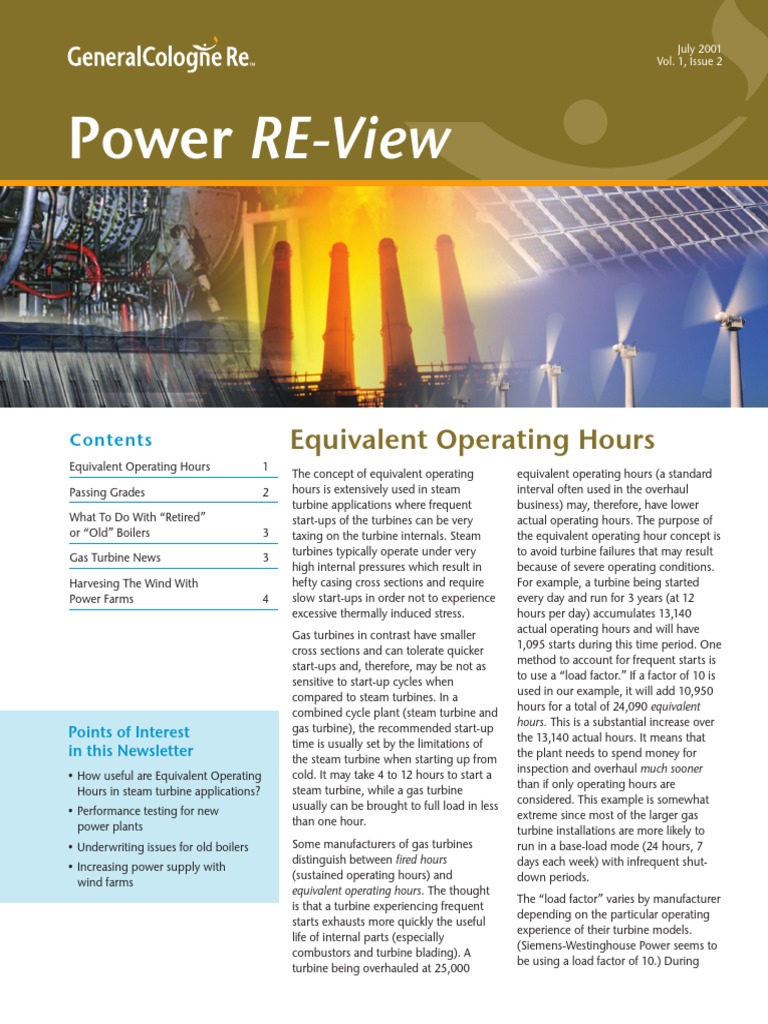 Power RE-View: Equivalent Operating Hours | PDF | Wind Power | Boiler