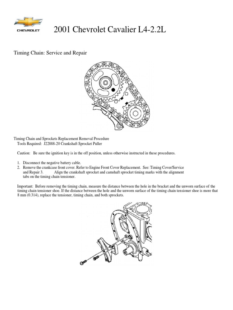 Chevy Cavalier Timing Chain Repair Guide | PDF | Screw | Propulsion