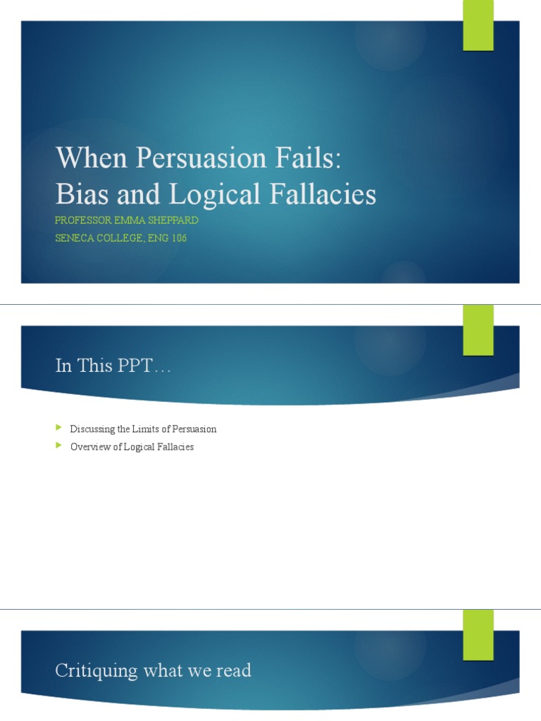Bias and Logical Fallacies | PDF | Fallacy | Bias