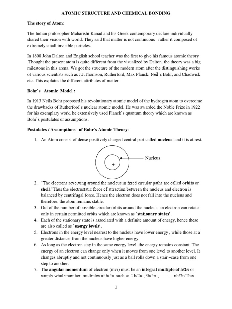 Atomic Structure and Chemical Bonding | PDF | Ionic Bonding | Chemical Bond
