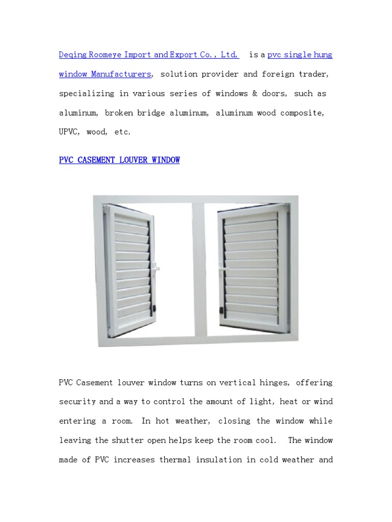 PVC Casement Louver Window | PDF | Window | Building Insulation