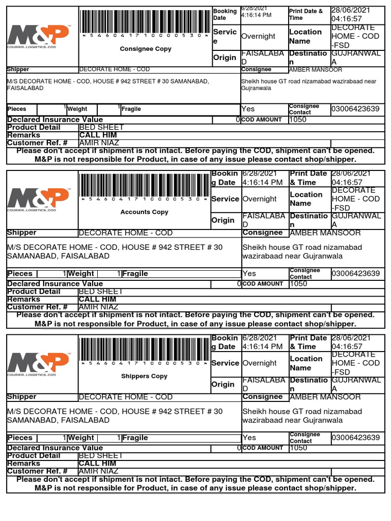 Consignee | PDF | Freight Transport | Services (Economics)