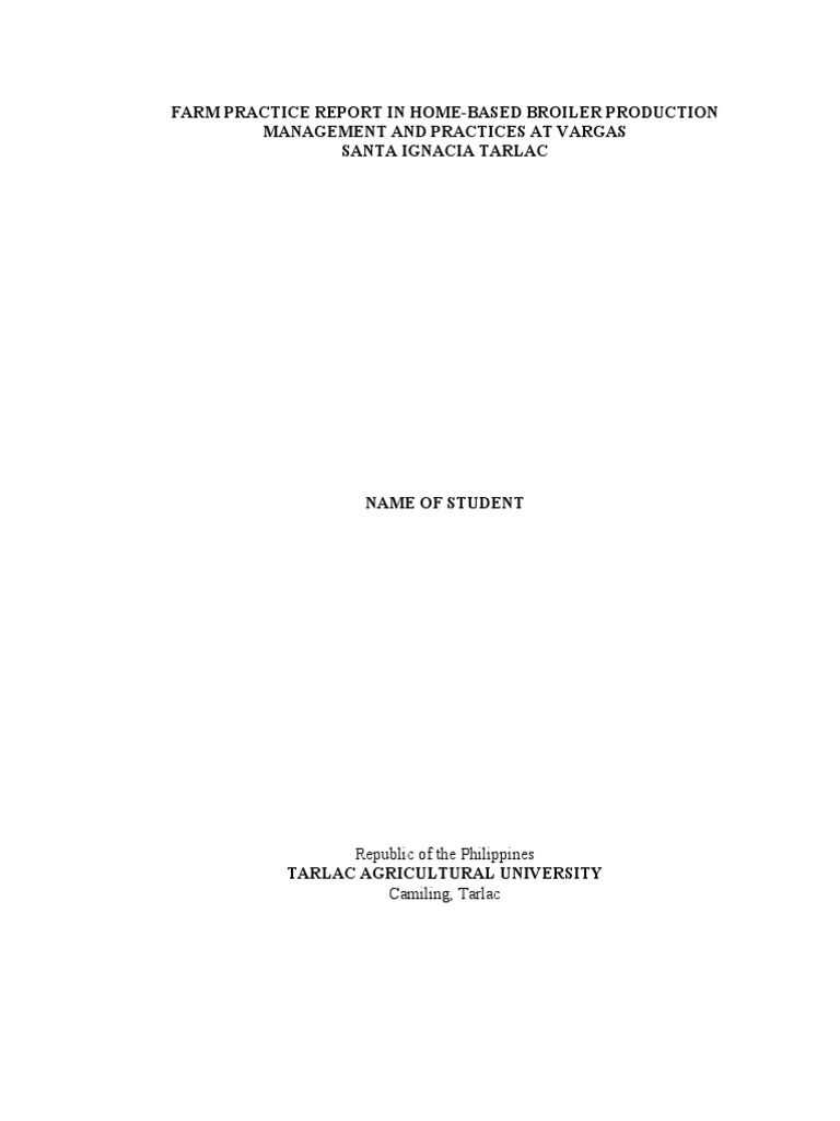 Practicum Narrative Report Format | PDF | Food Industry | Agriculture