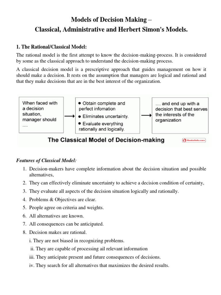 Models of Decision Making | Download Free PDF | Rationality | Decision ...