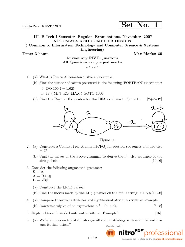 Automata and Compiler Design | PDF | Compiler | Parsing
