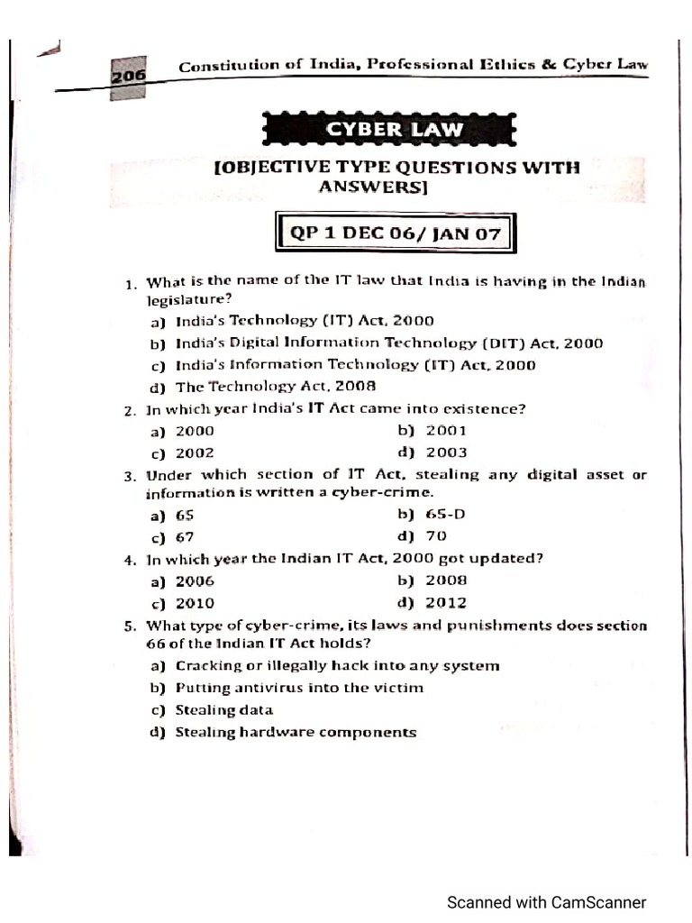Cyber Law Question &answers | PDF