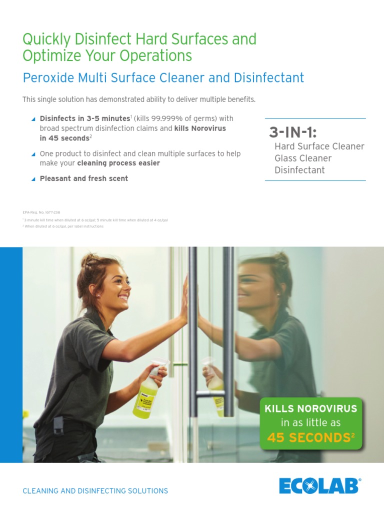Peroxide Multi Surface Cleaner & Disinfectant TDS | PDF | Disinfectant ...