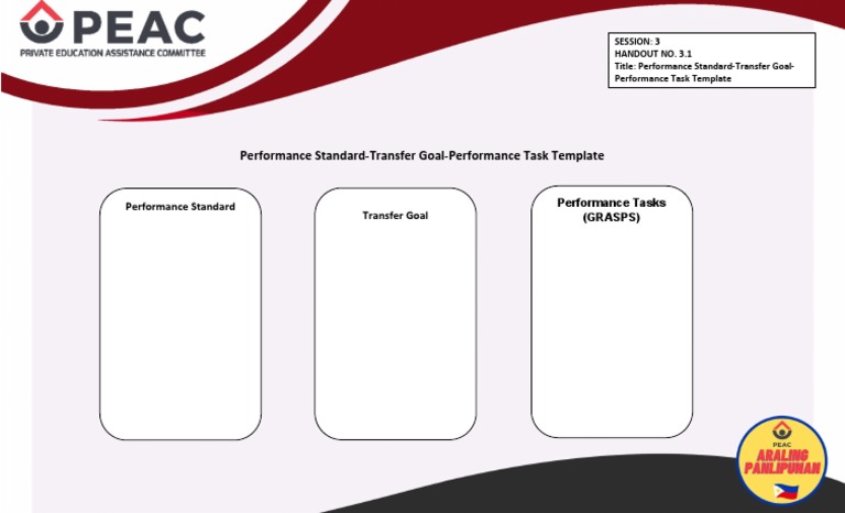 S3 - APREG - Handout3.1 - Template For Performance Standard-Transfer ...
