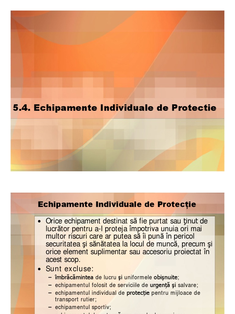 Echipamente Individuale de Protectie | PDF