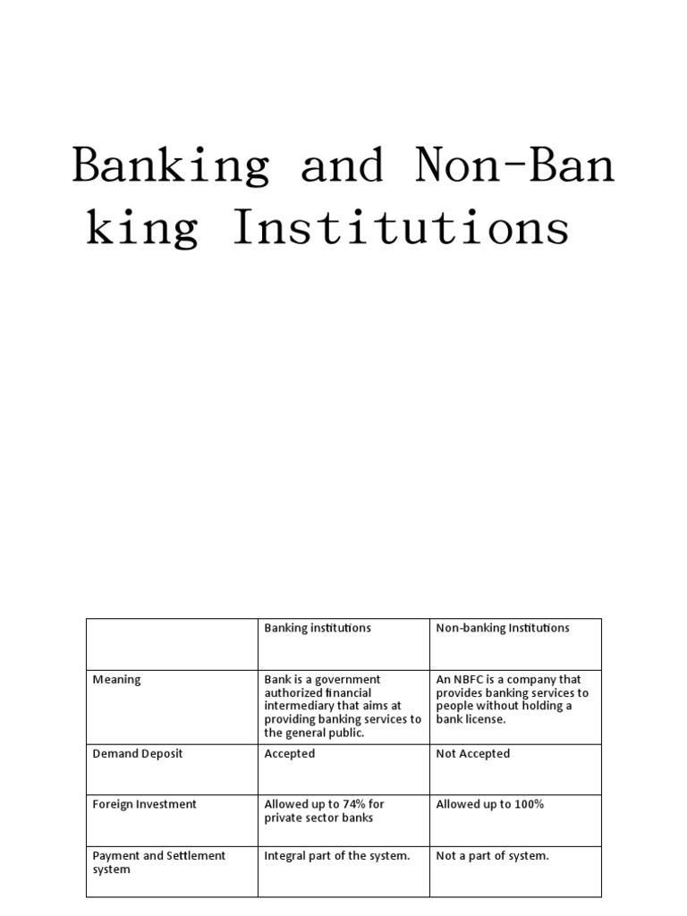Banking vs. Non-Banking Explained | PDF | Business | Law